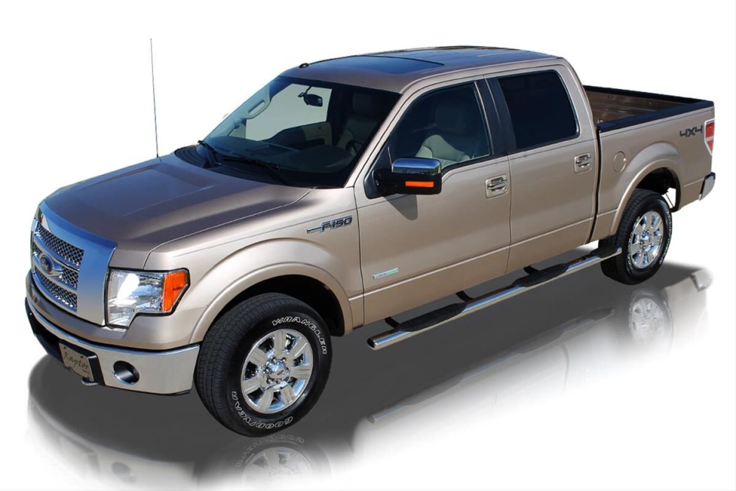 Raptor Series 4 in. Wheel-to-Wheel Oval Tube Side Step Bars for 2009-2014 F-150 - 0403-0186 Nerf Bar