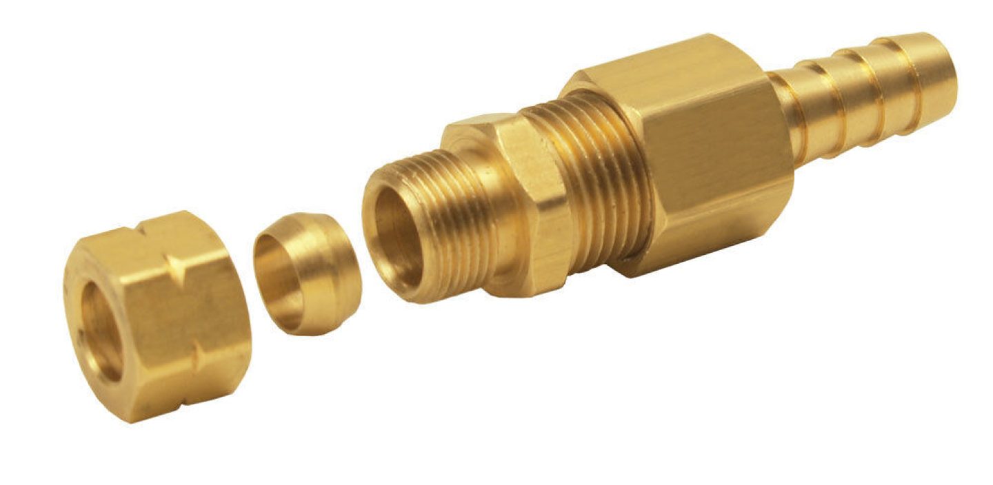 Derale Transmission Line Fittings 13032 Fittings, Brass, Natural, 3/8 ...