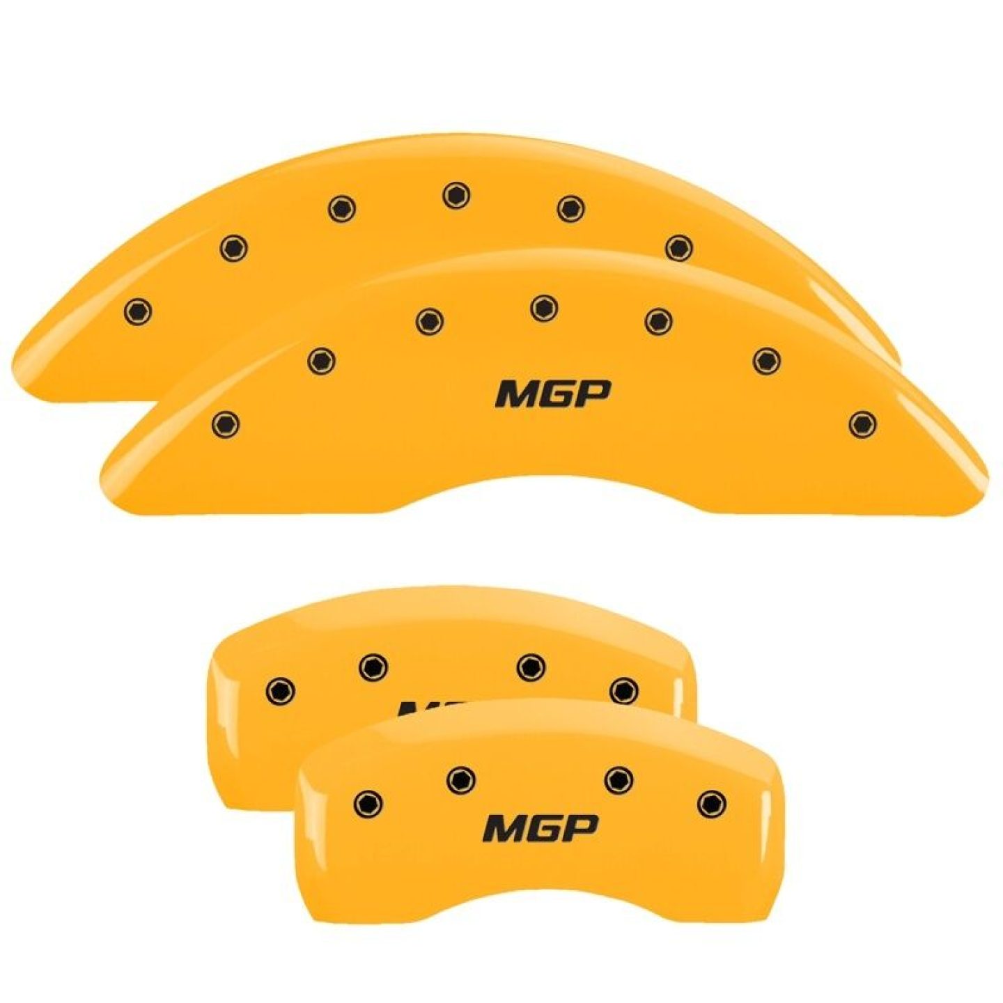 MGP 4 Caliper Covers Engraved Front & Rear MGP Yellow Finish Black Char ...